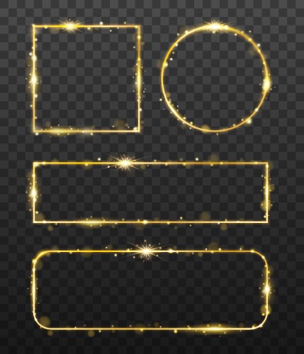 Golden glow frames set Royalty Free Vector Image