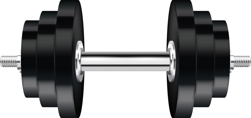 Blue dumbbell realistic composition Royalty Free Vector