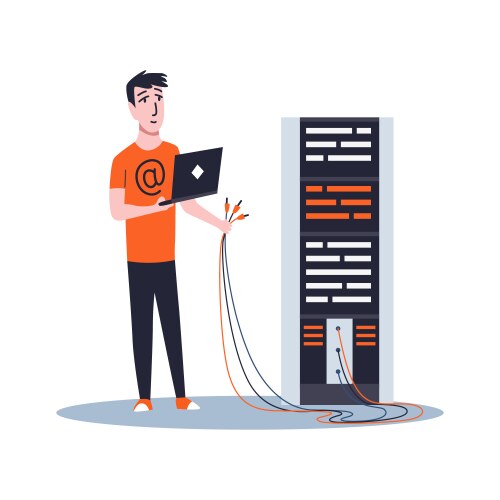 System administrator server maintain support Vector Image