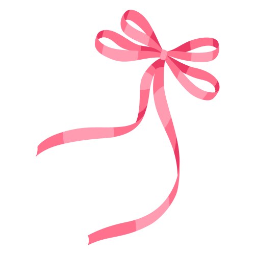 Curly ribbon with bow beautiful decorative Vector Image