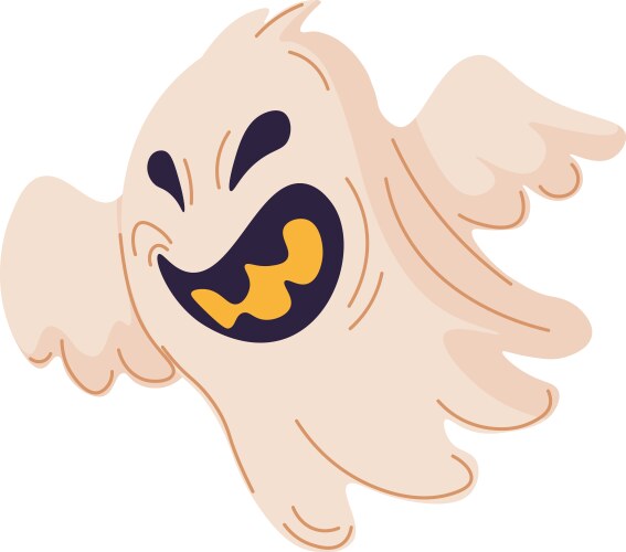 Cute kid in a ghost costume celebrating halloween Vector Image