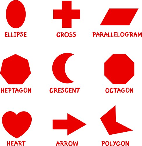 Basic shapes for kids Royalty Free Vector Image