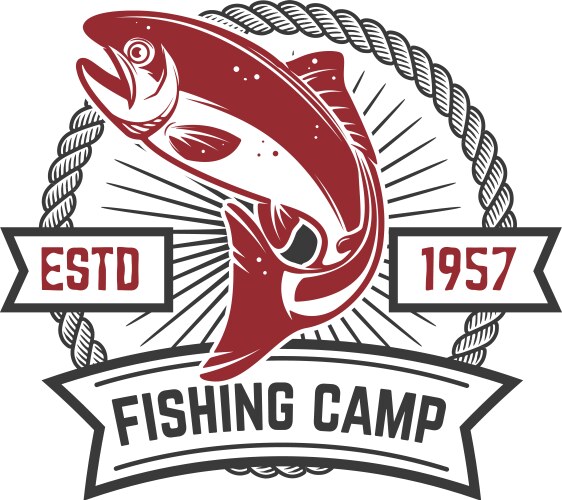 Fishing logo salmon fish icon Royalty Free Vector Image