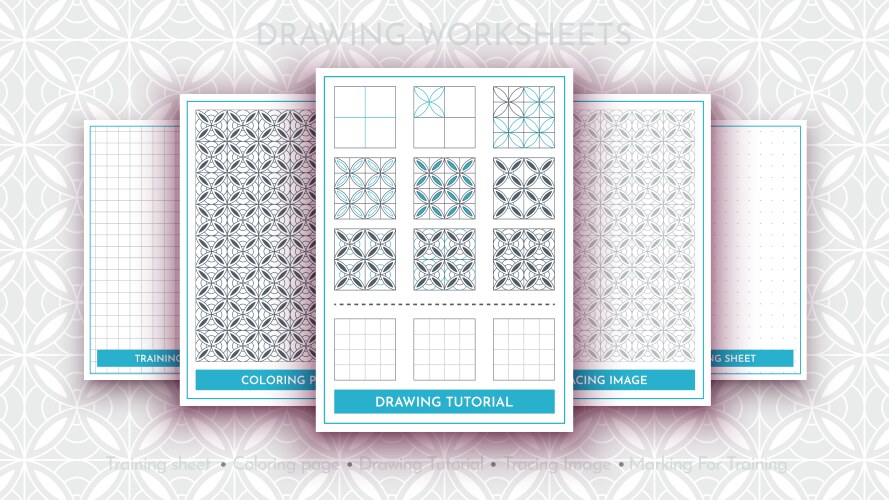 How to draw a pattern step by drawing Royalty Free Vector