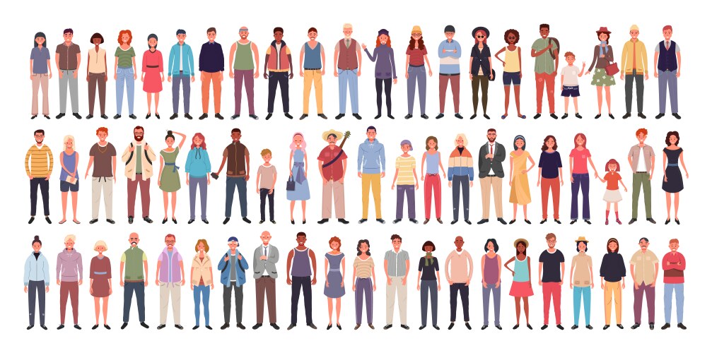 Large group of people in number 5 five form Vector Image