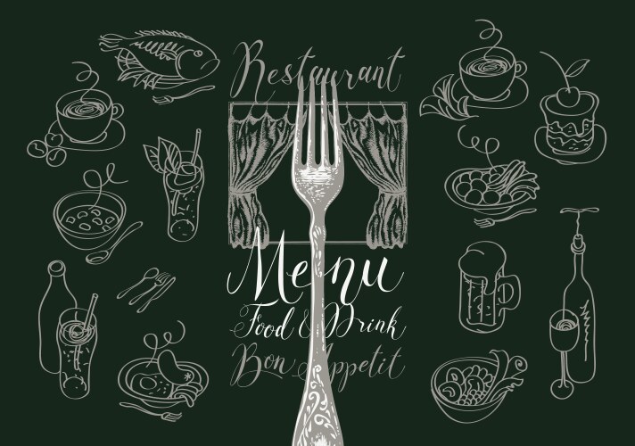 Line art restaurant logo set Royalty Free Vector Image