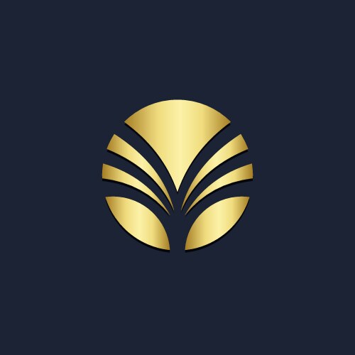 Round shape circle gold logo Royalty Free Vector Image