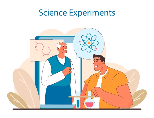 Interactive learning concept flat Royalty Free Vector Image