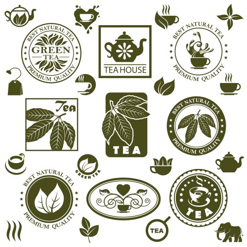 Tea labels set Royalty Free Vector Image - VectorStock
