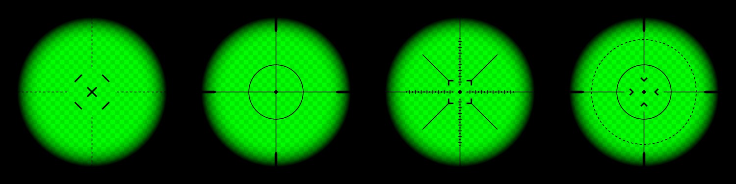 Various weapon night sights sniper rifle optical Vector Image
