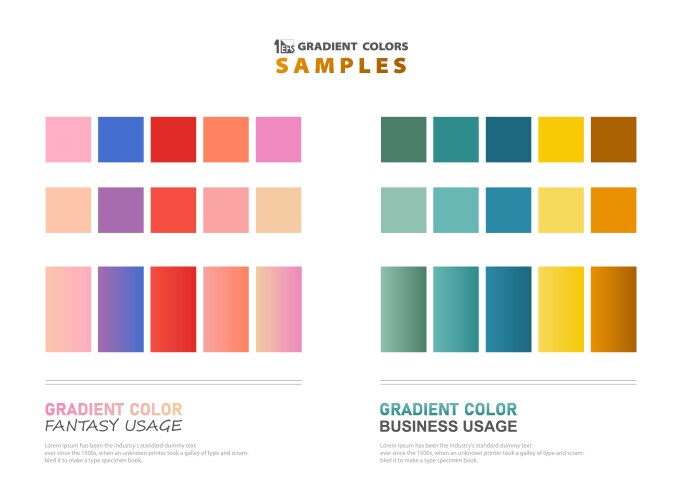 Gradient color palette set for modern design Vector Image