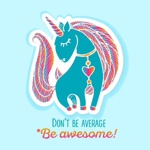 Follow your unicorn hand lettering poster Vector Image