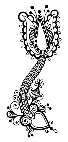Barcode with flowers sketch Royalty Free Vector Image