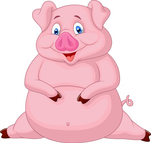 Cartoon funny pig Royalty Free Vector Image - VectorStock