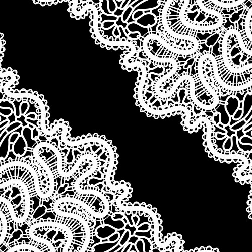 Lace border on black background Royalty Free Vector Image