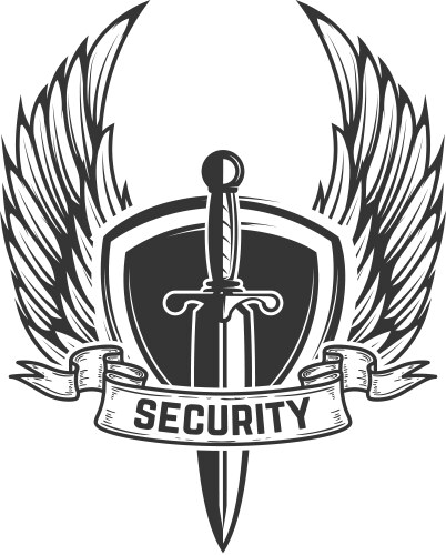 Sword and Wings Shield Royalty Free Vector Image