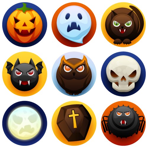 Funny halloween icons-set 5 Royalty Free Vector Image