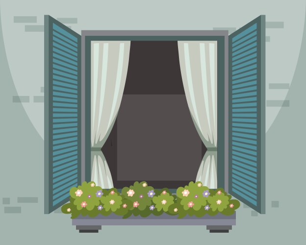 Flower Box Shutter Window Vector Images (51)