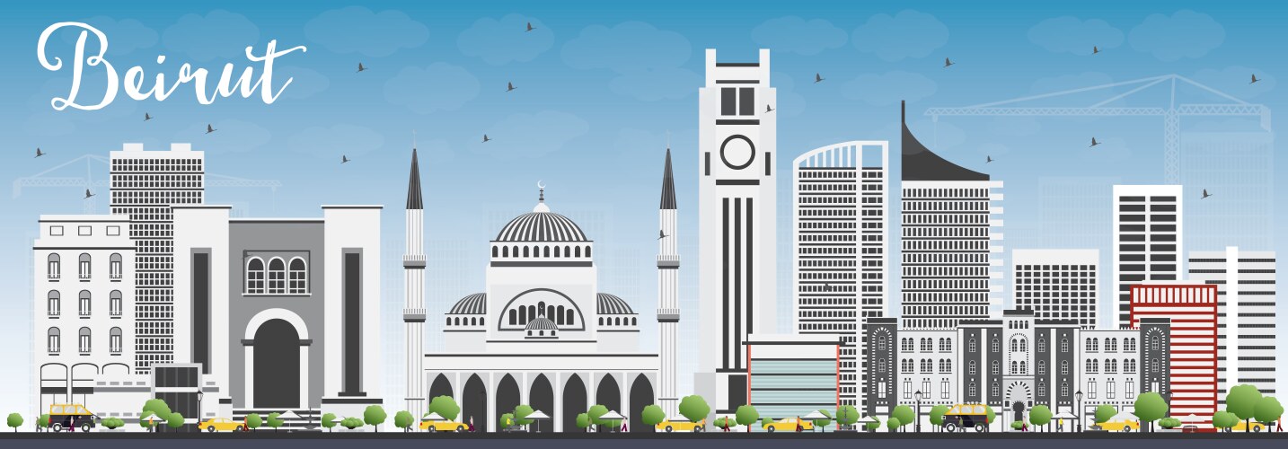 Beirut building Royalty Free Vector Image - VectorStock
