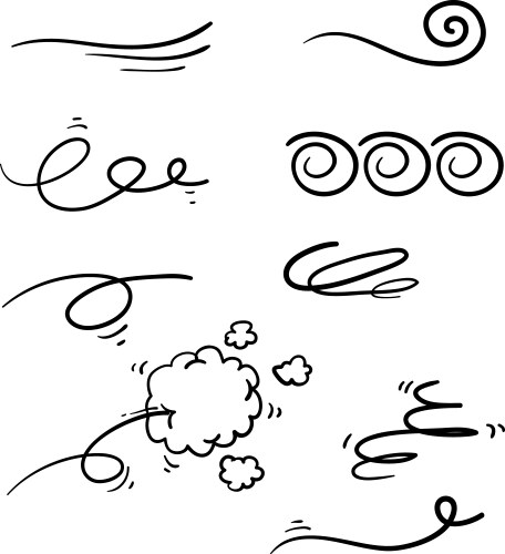 Doodle wind hand drawn style Royalty Free Vector Image