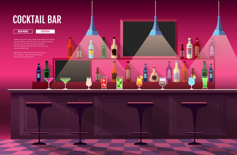 Interior of pub cafe or bar Royalty Free Vector Image