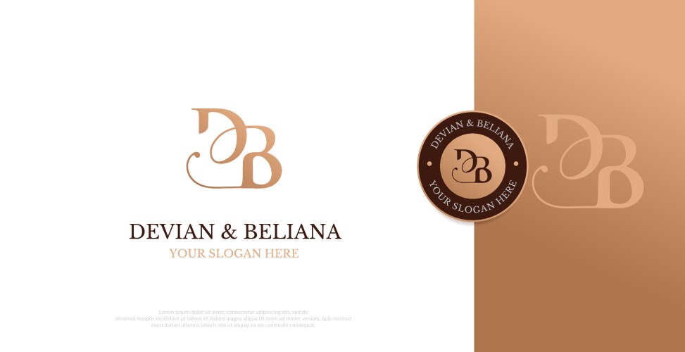 Wedding logo initial db design Royalty Free Vector Image
