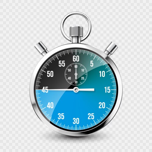 Realistic classic stopwatch icons shiny metal Vector Image
