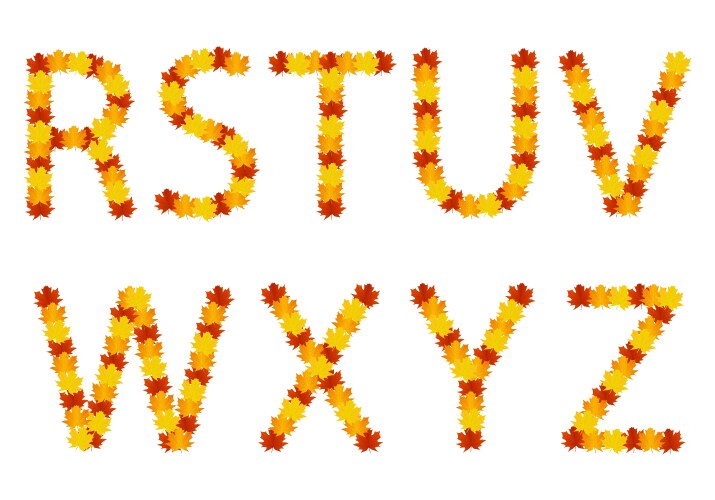 Autumn stylized alphabet letter m Royalty Free Vector Image