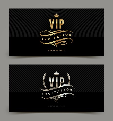 Vip golden and platinum card template Royalty Free Vector