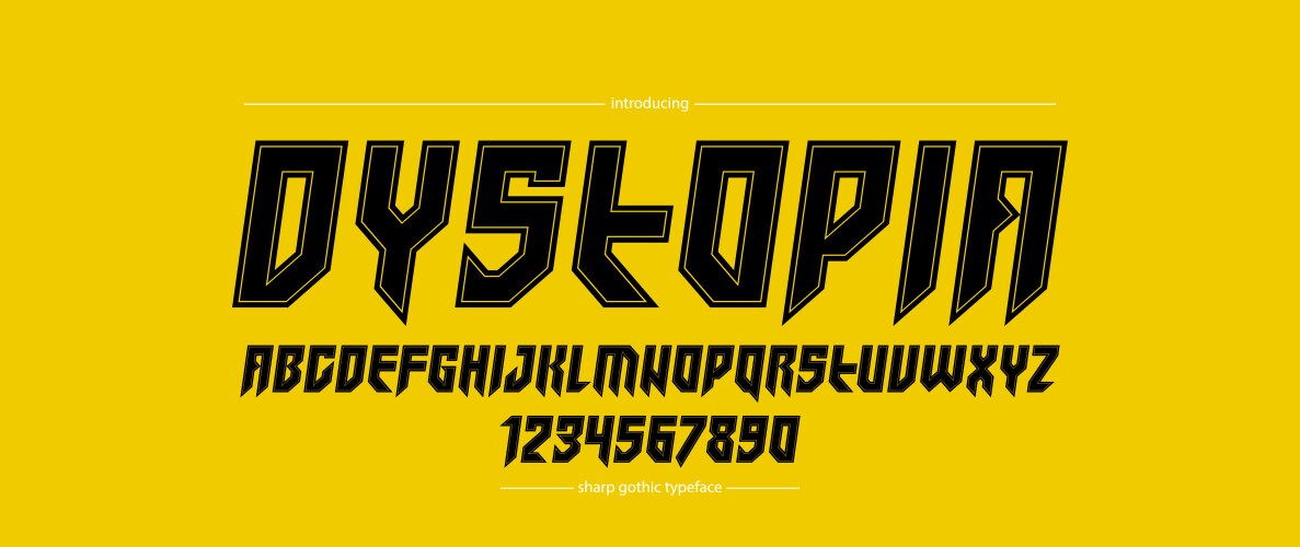Sharp and bold gothic font for logo creation Vector Image