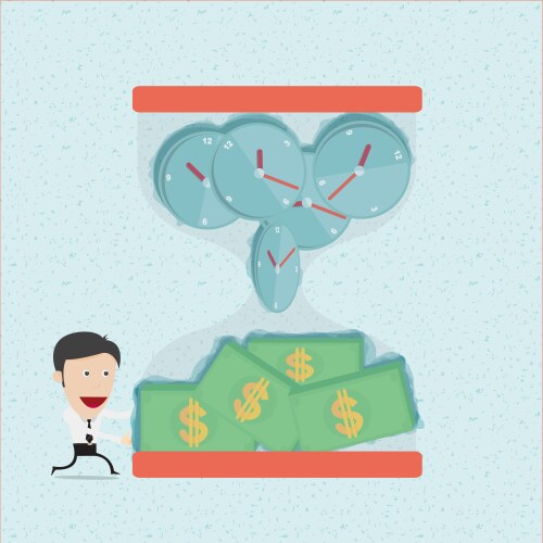 Balancing time and money Royalty Free Vector Image