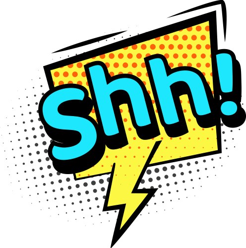 Shh comic word Royalty Free Vector Image - VectorStock