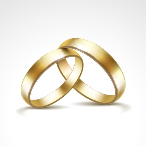 Gold wedding rings Royalty Free Vector Image - VectorStock