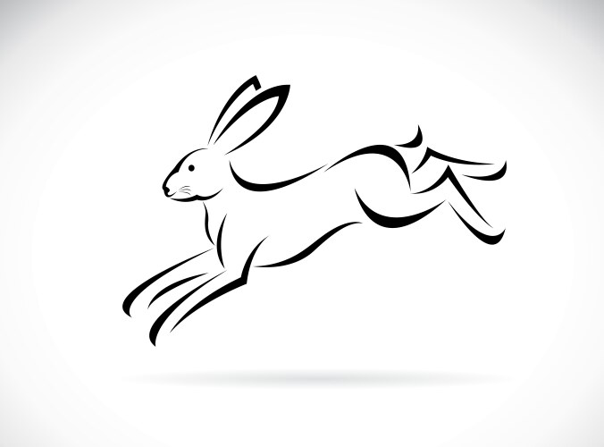 One line rabbit head design silhouette Royalty Free Vector