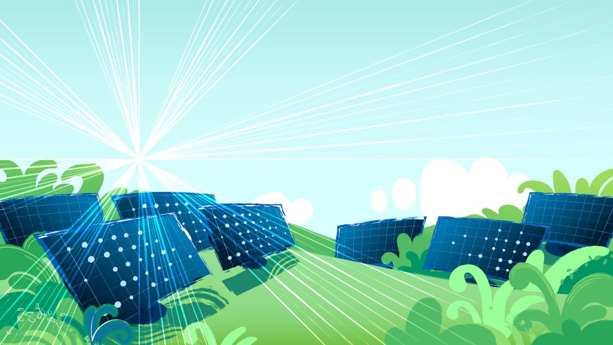 Solar power plant Royalty Free Vector Image - VectorStock