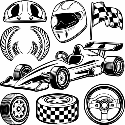 Black And White Race Car Clip Art