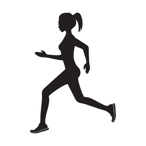 Running woman silhouette Royalty Free Vector Image