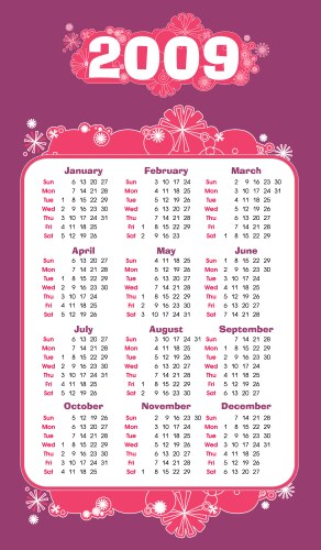 2009calendar Royalty Free Vector Image - VectorStock