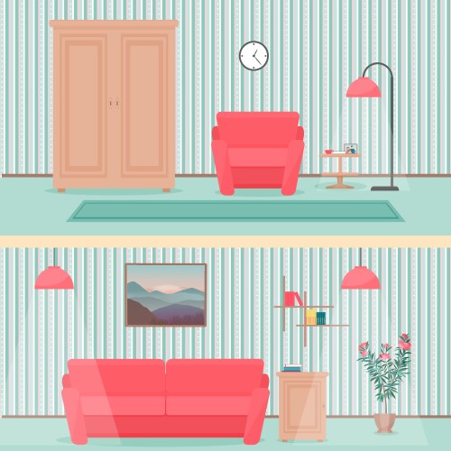 Realistic modern house interior template Vector Image