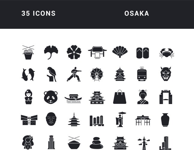 Osaka city hand written brush lettering Royalty Free Vector
