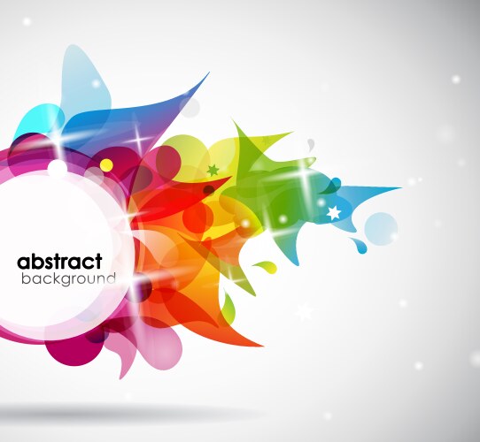 Abstract fluid holographic colors shape with text Vector Image