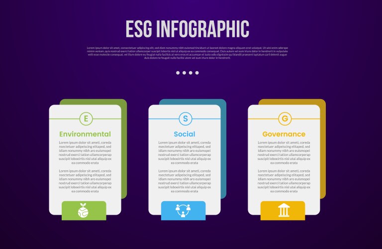 Esg environmental social governance infographics Vector Image