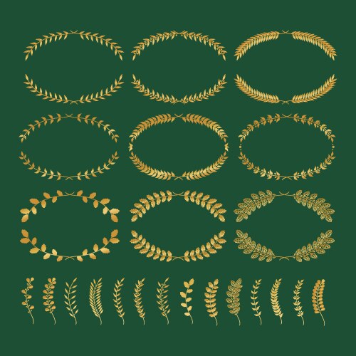 Laurels and wreaths design elements Royalty Free Vector