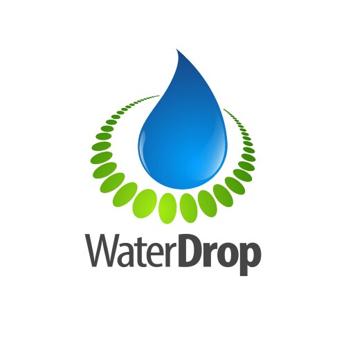 Water drop with rotate arrow logo concept design Vector Image