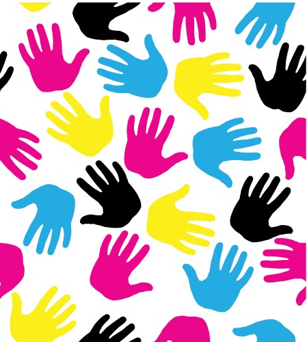 Colored hand print Royalty Free Vector Image - VectorStock