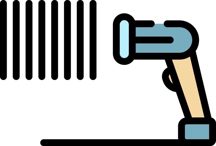 Barcode scan icon outline style Royalty Free Vector Image