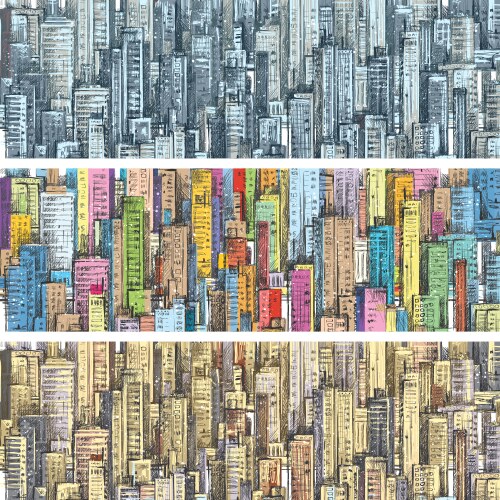 City background hand drawn Royalty Free Vector Image