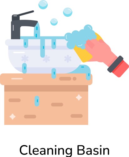 Cleaning basin Royalty Free Vector Image - VectorStock