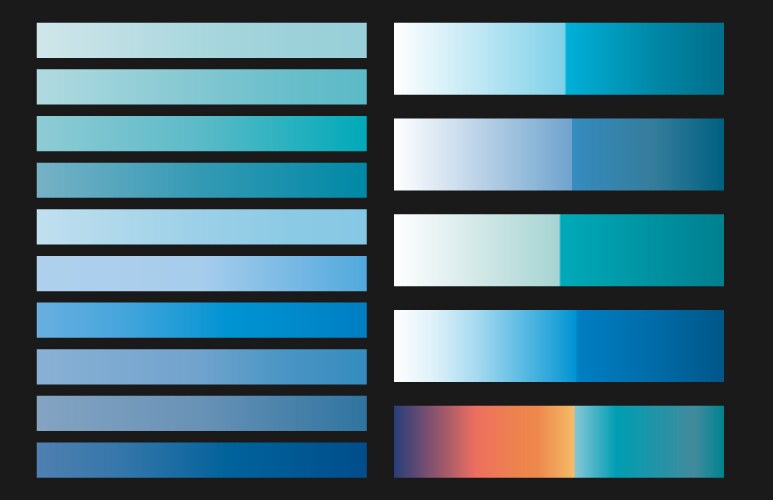 Blue color palette Royalty Free Vector Image - VectorStock