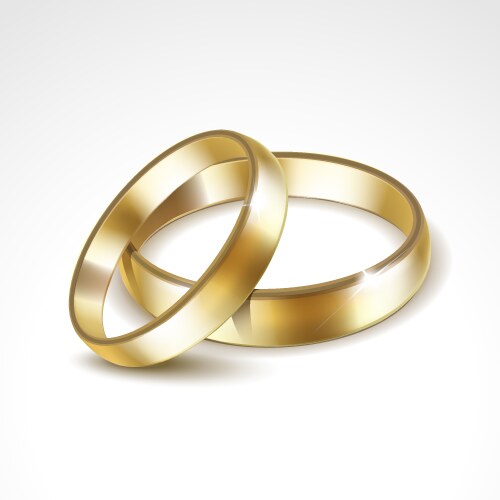 Gold wedding rings Royalty Free Vector Image - VectorStock